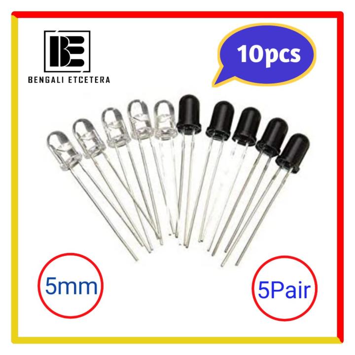 IR Transmitter & Receiver 5mm-10pcs | Daraz.com.bd