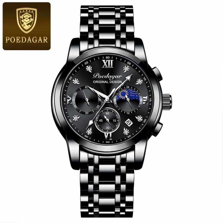 POEDAGAR 805 Three Small Dials Men Watch Waterproof Quartz Watches ...