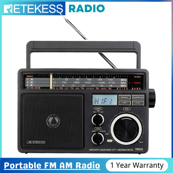 Retekess TR618 AM FM Radio Plug in Wall, 220V, Portable Shortwave ...