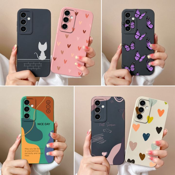 For Samsung A35 A55 5G Case Fashion Soft Liquid Silicone Camera Protection Phone Back Cover For ...