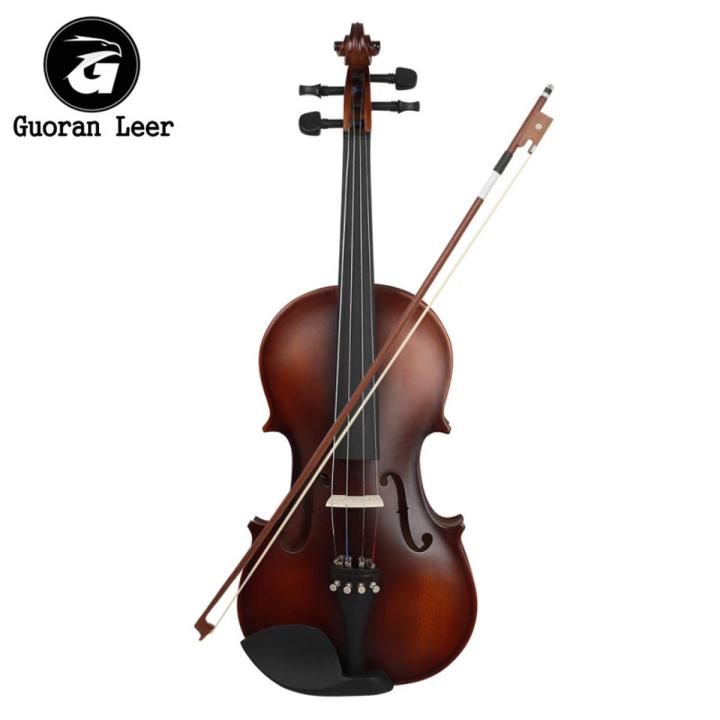 4/4 Violin For Beginner Wooden Matte Retro Violin Bow Case Set Music ...