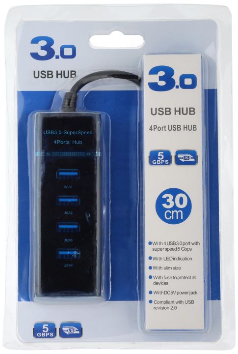 4 Ports High Speed USB HUB WHITE/BLACK - 30CM | Daraz.com.bd