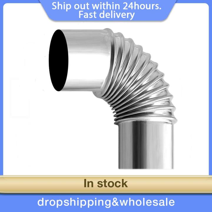 Stainless Steel Wood-burning Stove Chimney Furnace Tube Pipe 90 Degree ...