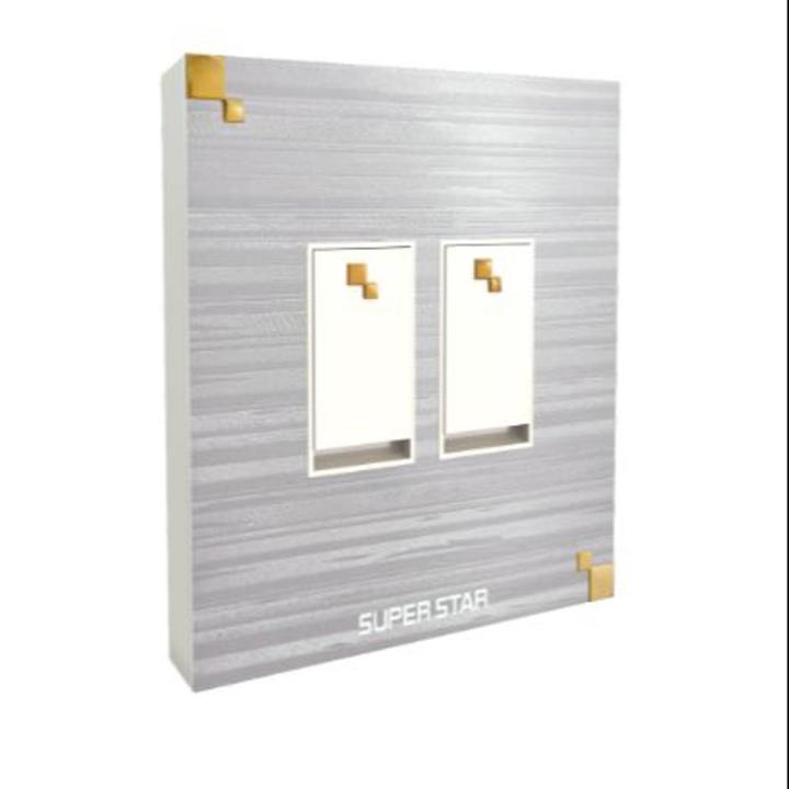 SUPER STAR MARBLE TWO GANG ONE WAY SWITCH | Daraz.com.bd