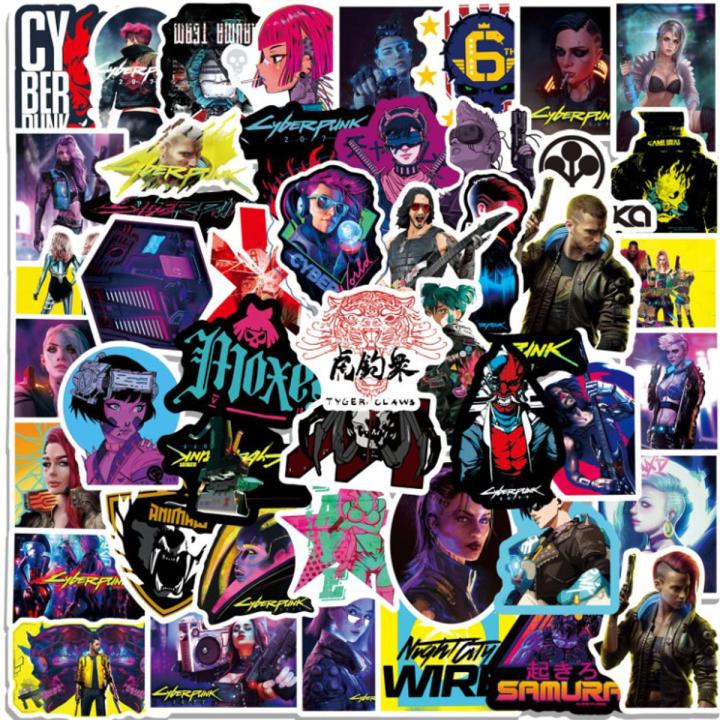 50Pcs/Pack Cyberpunk 2077 Edgerunners PVC Waterproof Stickers For Phone ...