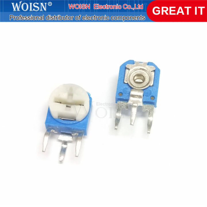 5pcs Blue and white potentiometer RM063 2.2K (222) horizontal ...