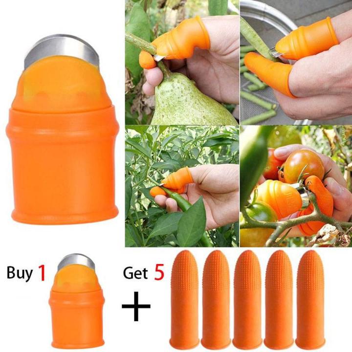 Silicone Vegetable And Fruits Thumb Cutter Finger cutter 5 in 1 | Daraz ...
