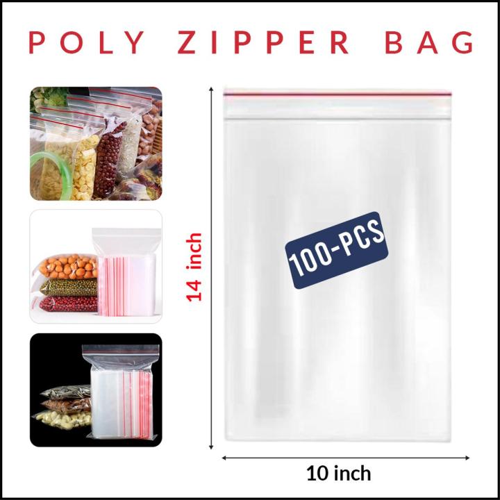 Zip/Zipper Lock Poly Bag- 10x14 inch Pack of 100 Piece | Daraz.com.bd