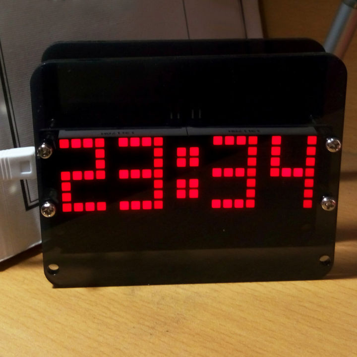 DS3231 Creative DIY Dot Matrix LED Clock Kit Desktop Precise Electronic ...