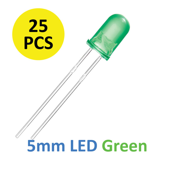 5mm Round Green LED Diode Lights Flashing Bright Lighting Bulb | Daraz ...