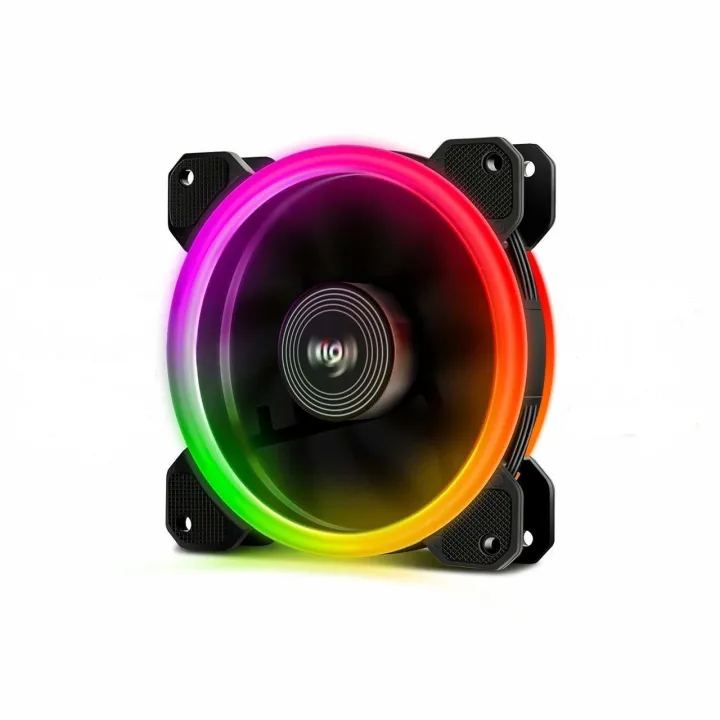 120mm CPU Case Cooler Fan Dual Side Ring RGB Rainbow LED Fan | Daraz.com.bd