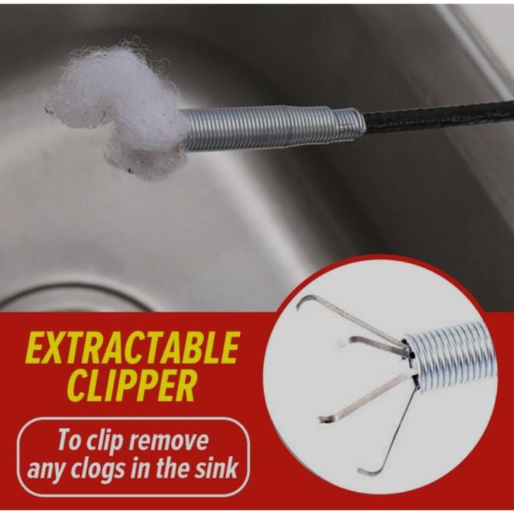 Flexible Sink Drainage Plumbing Cleaning Rod With Grapple Clipper ...
