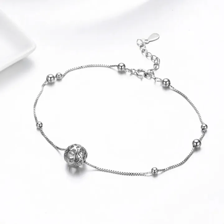 【Storewide Sale】 925 Sterling SIlver Chain Heart Cut Ball Foot Jewelry ...
