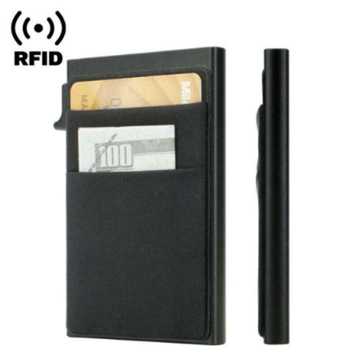 Mens Slim Money Clip Side-thrust RFID Blocking Credit Card holder ...