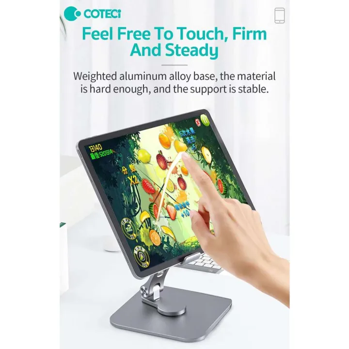 Coteci Aluminum Alloy Biaxial Folding Table Tablet/Mobile Phone Holder ...