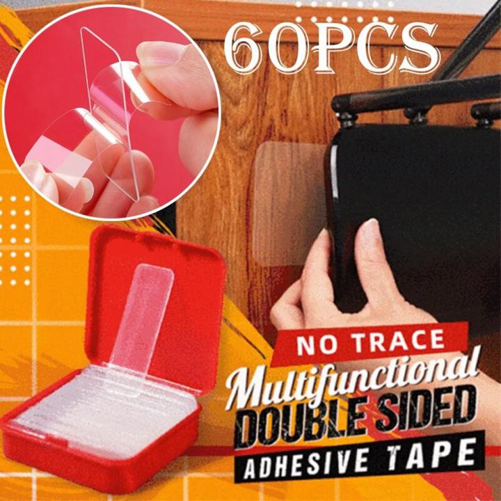 60Pcs/Box Double Sided Stickers Tape Transparent Non-marking Strong ...