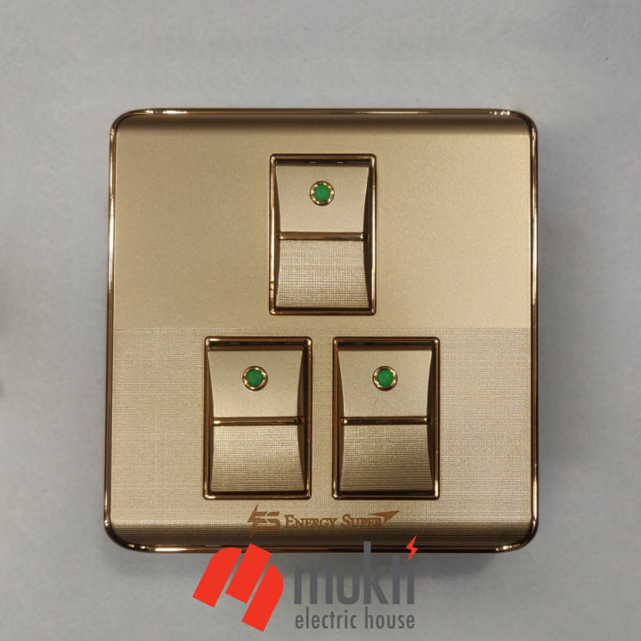 Energy Super Premium Gold Series Three Gang Switch Socket 3Gang | Daraz ...