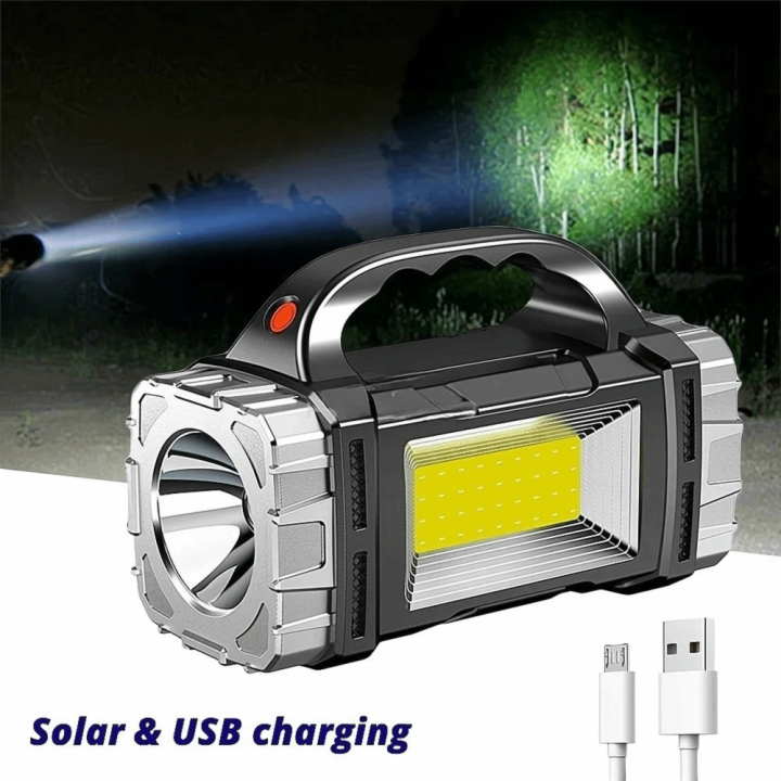 Strong Waterproof Camping Flashlight Rechargeable Solar Charging ...