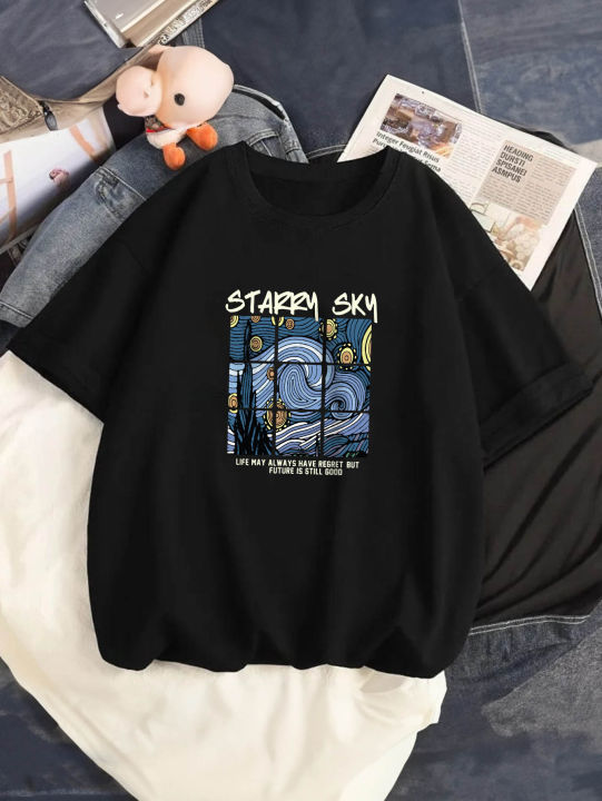 Starry Night Graphics Drop Shoulder T shirt | Drop Shoulder T shirt ...