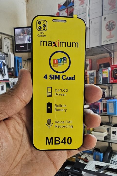Maximus MB40 Pro Max Super Slim 4 Sim Phone Black | Daraz.com.bd