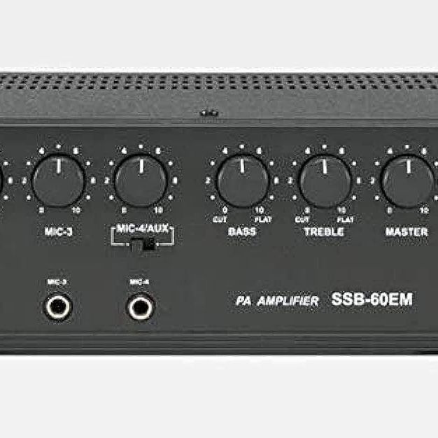 Ahuja SSB-60EM 60-Watt PA Mixer Amplifier - 4 Mic & 1 Aux Inputs ...