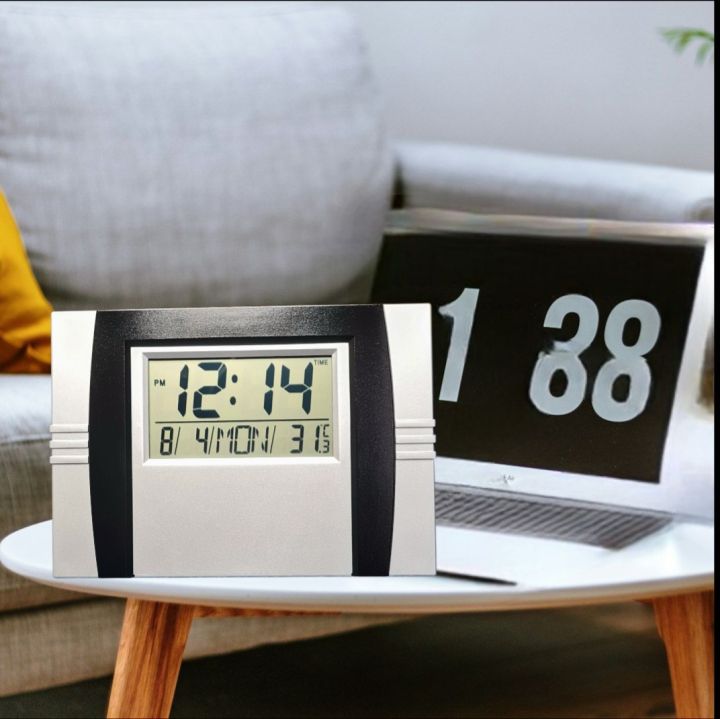 Digital Square Table And Wall Clock Temperature display Medium Size ...