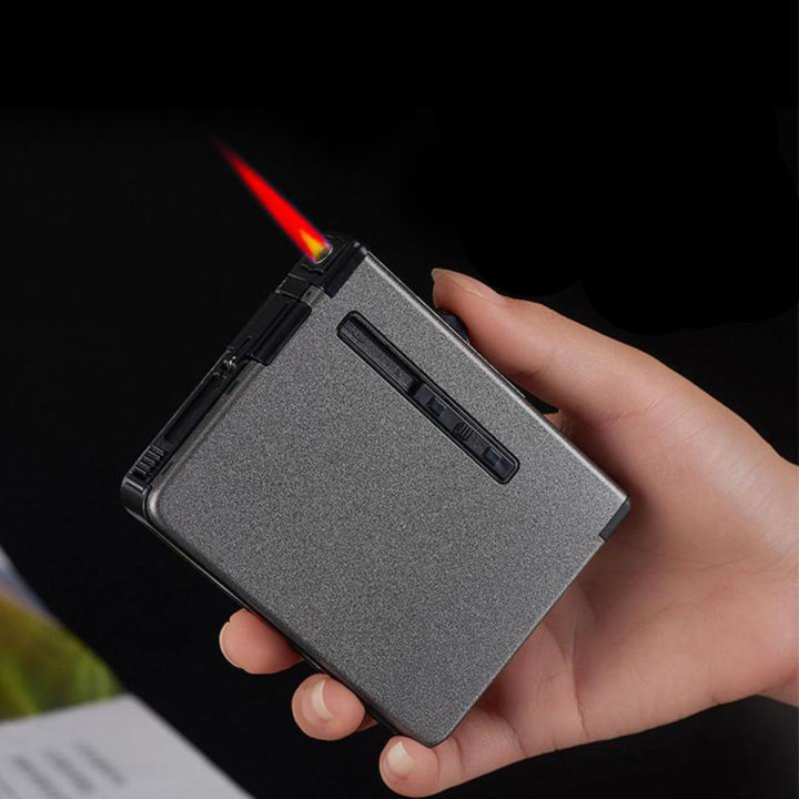 New hot 2 in 1 Cigarete Case & Lighters Metal Box Holder Windproof ...