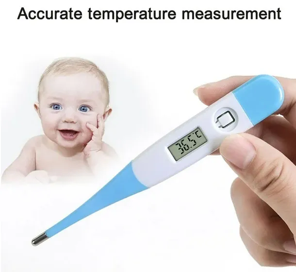 Digital Underarm Thermometer, Celsius and Fahrenheit Display, Soft Tip ...