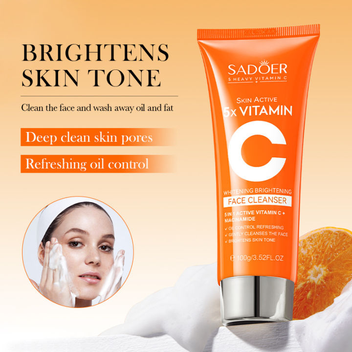 SADOER Skin Active 5X Vitamin C Brightening Face Cleanser- 100g | Daraz.com.bd