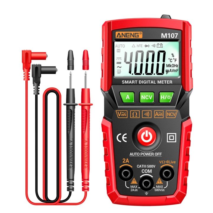 Anneng M107 Intelligent Digital Multimeter 4000 Counting NCV Universal ...