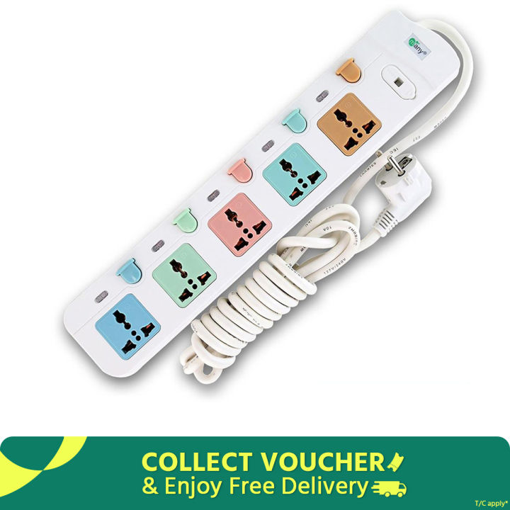 Multiplug Many Business Class 5 Gang Socket Model MTS-158=2Pin Plug / 3 ...