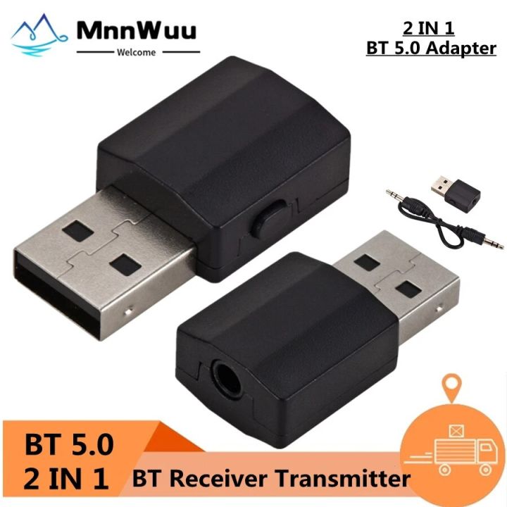 New 5.0 Bluetooth Transmitter Receiver Mini 3.5mm AUX Stereo Wireless ...
