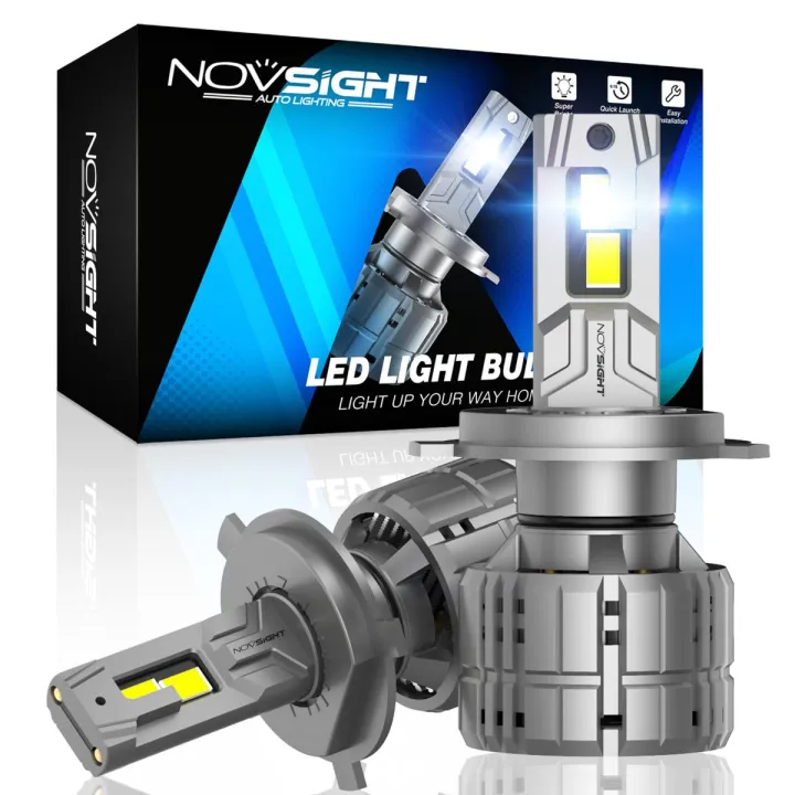 Novsight N60 ULTRA SERIES LED. 1 Year Warranty. (H4 Socket)(2pcs)(200W/ 40000LM per pair)(White ...