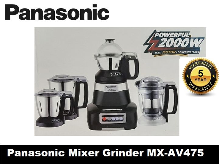 Panasonic MX-AE475 Mixer Grinder- 4 Jars & Powerful 2000 Watts. | Daraz ...