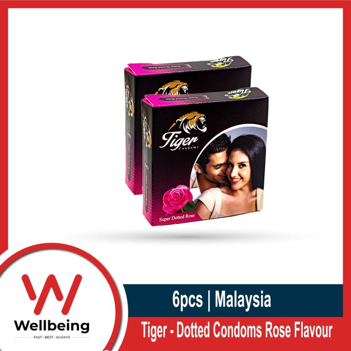 Tiger - Dotted Condoms Rose Flavour - Combo Pack 3x2=6pcs | Daraz.com.bd