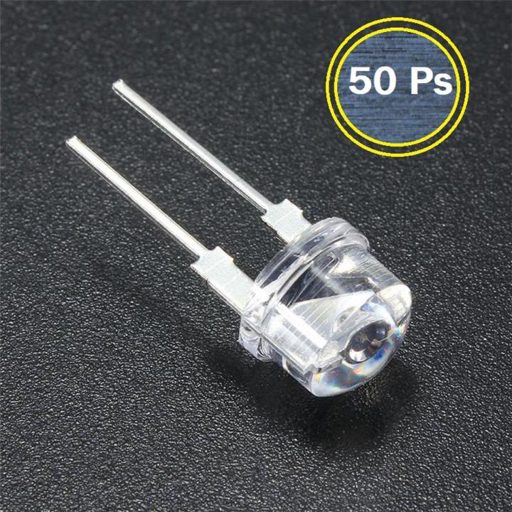 8mm LED Water Clear Light Emitting Diodes Lamp 50ps | Daraz.com.bd
