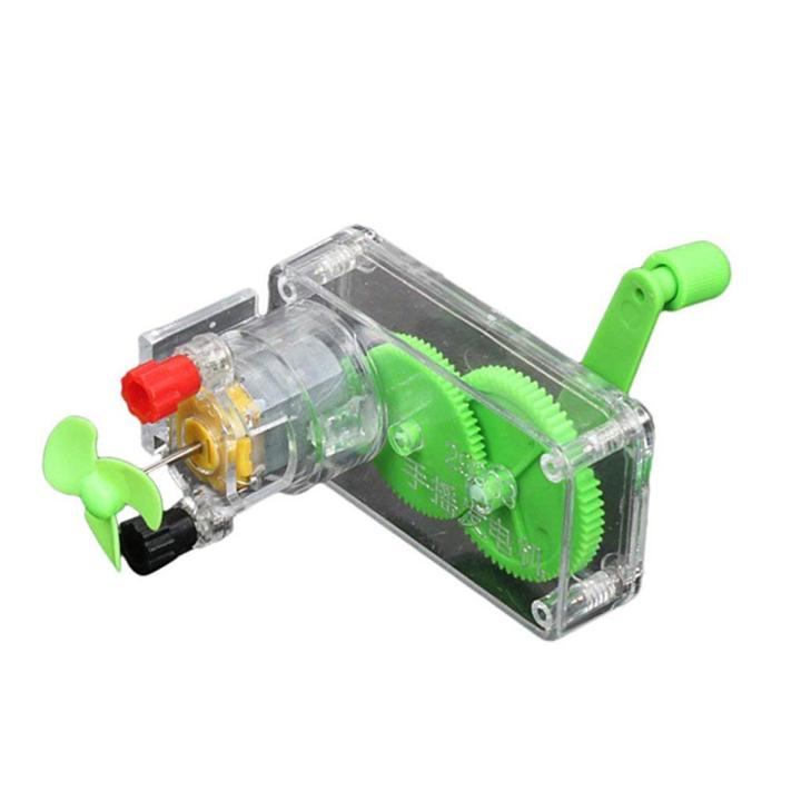 DIY Hand Crank DC Generator Model Fan Kit Science Experiment Education ...