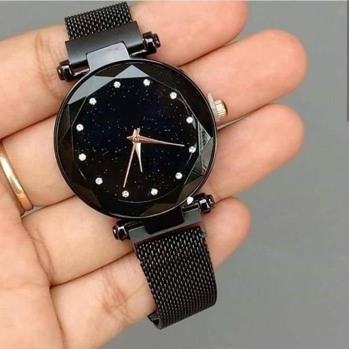 Magnetic Watch For Girls Black - Watch For Women - Watch For Women ...