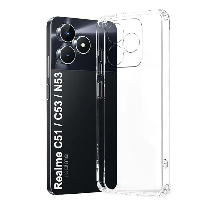 Realme C51 Flexible Clear Transparent Soft TPU Back Case Cover | Daraz ...