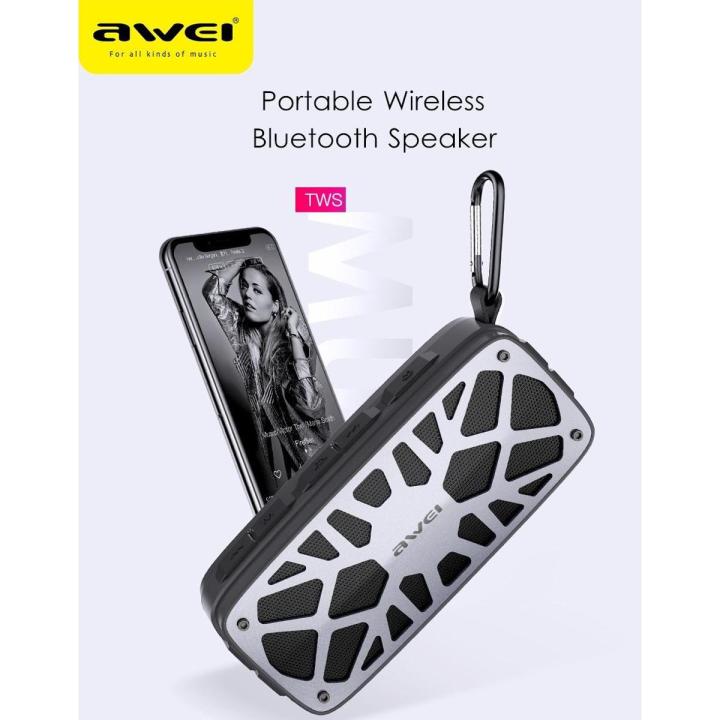 AWEI Y330 Wireless Bluetooth Speaker Dual Units FM Radio TF Card ...