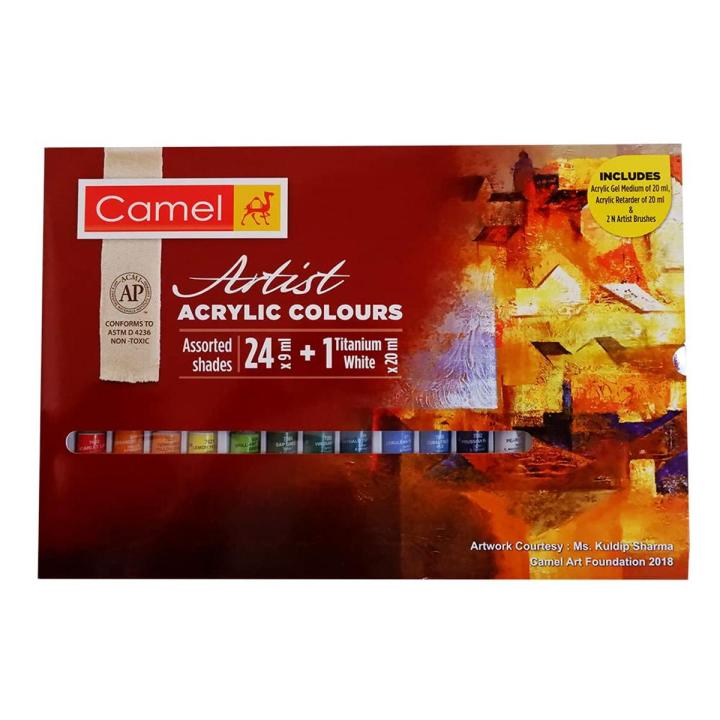Camel Artist Acrylic Colours 24 Shade X 9ml X 20ml | Daraz.com.bd