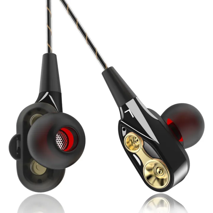 Amazon Hot Double Moving Coil Earphone in-Ear Subwoofer Has Drive-by ...