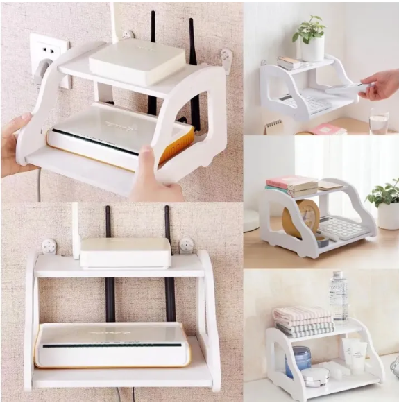 📶 2-Layer High-Quality WiFi Router Stand | Wall-Mounted Shelf | Daraz ...