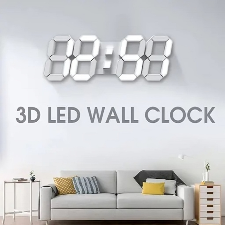 3D LED Digital Clock Electronic Table Clock Alarm Clock Wall Glowing Hanging Clocks | Daraz.com.bd