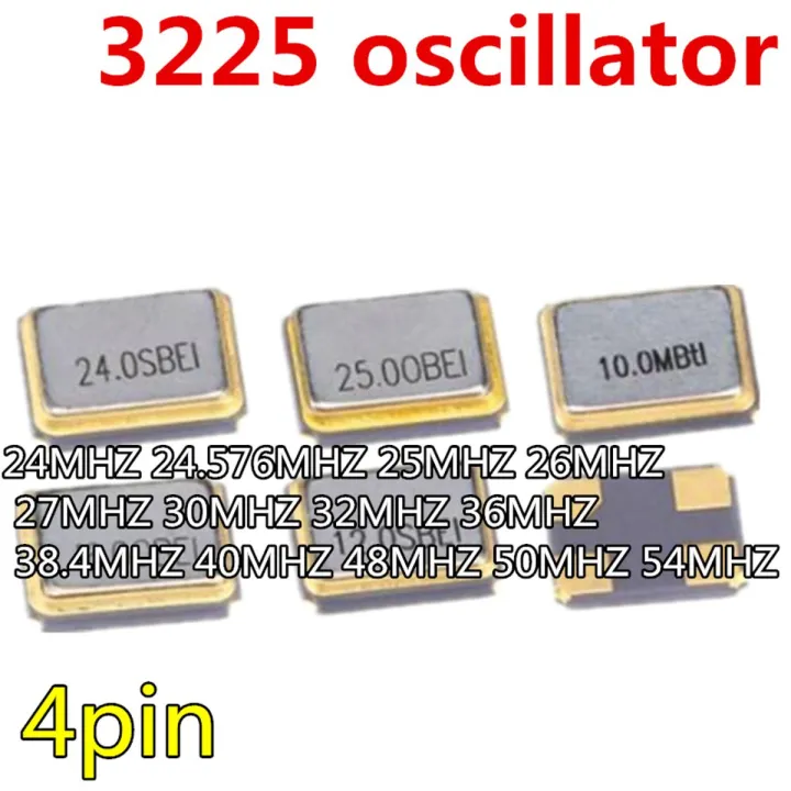 5pcs 3225 SMD OSC oscillator 3.2*2.5MM 4PIN 24MHZ 24.576MHZ 25MHZ 26MHZ 27MHZ 30MHZ 32MHZ 36MHZ ...