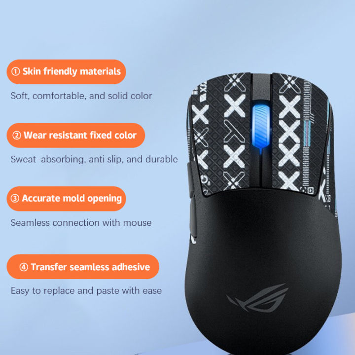 Mouse Grip Tape Sticker Non Slip Suck Sweat For ROG Keris 2/2 Ace ...