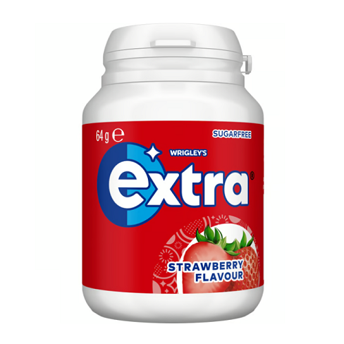 Wrigley’s Extra Strawberry Flavour Sugar Free Chewing Gum Bottle 56g ...