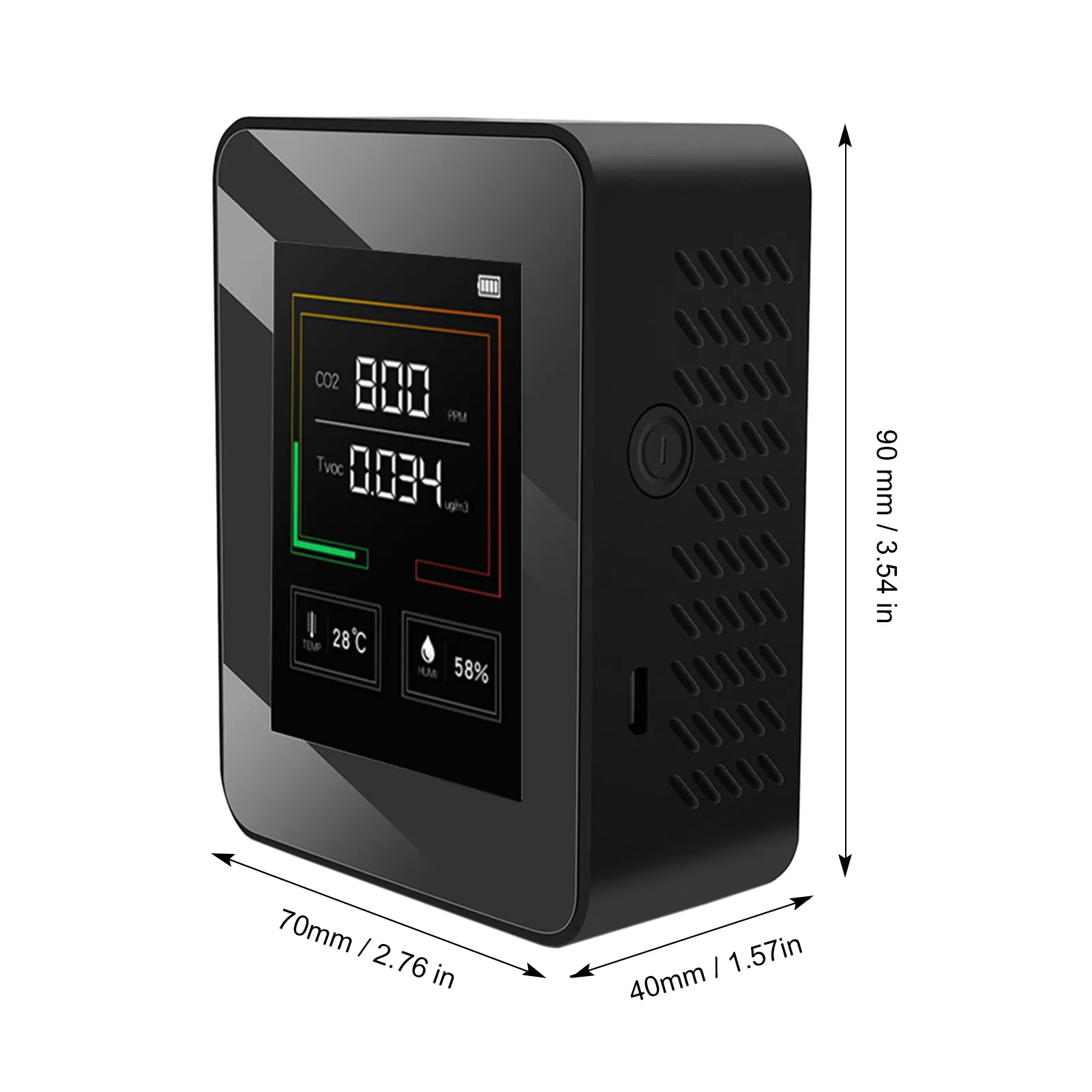 CO2 Meter LCD Backlight Indoor Carbon Dioxide CO2 Concentration ...