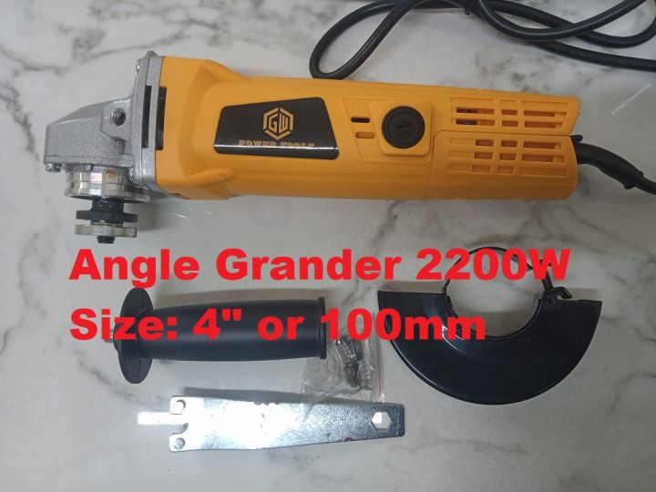 GW 4" Professional Angle Grinder 2200W, 100mm, Back Switch, Model ...