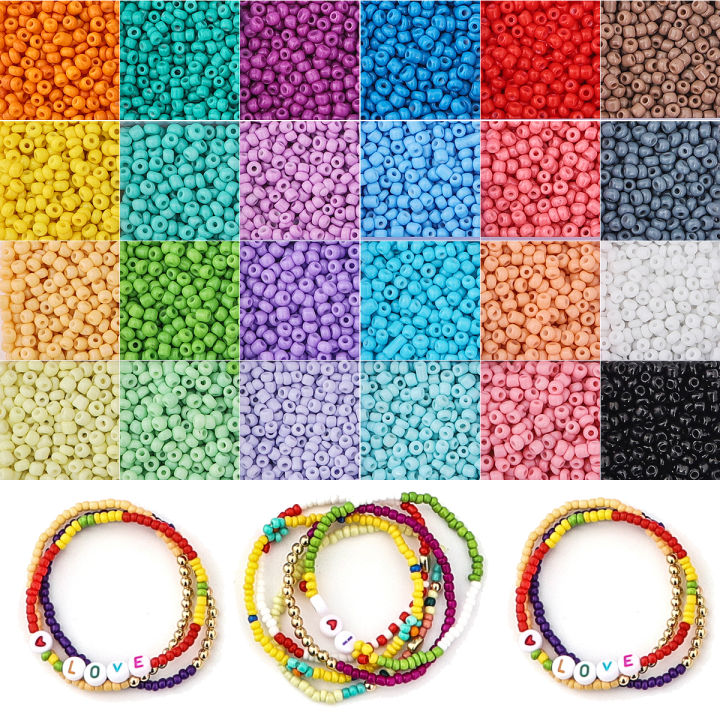 1Set/Box 3/4MM Multicolor Solid Painted Glass Rice Beads For DIY ...